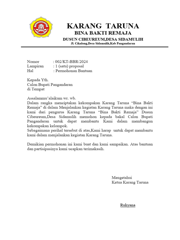 Karang Taruna Bina Bakti Remaja | PDF