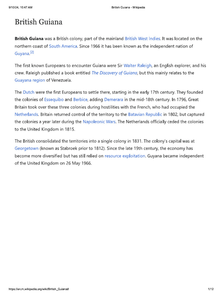 British Guiana | PDF