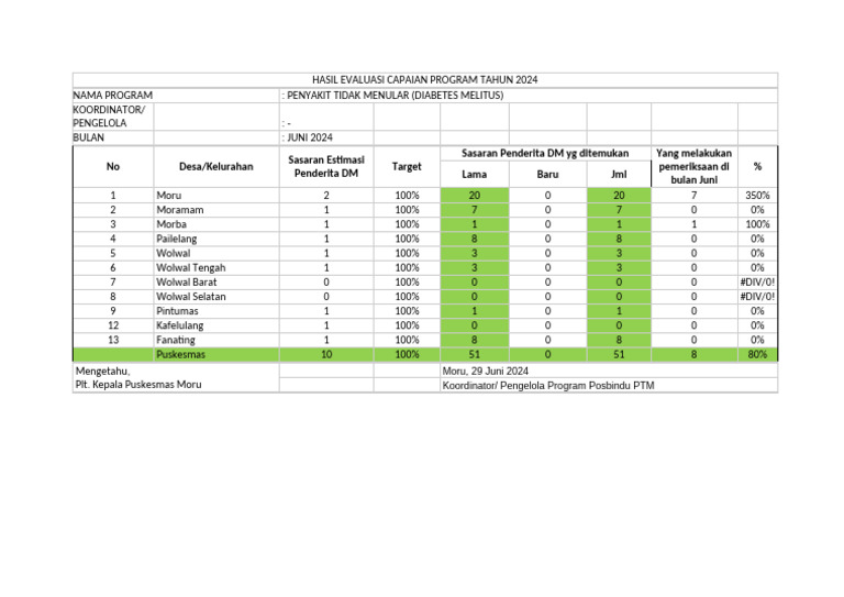 HASIL EVALUASI CAPAIAN PROGRAM TAHUN 2024 | PDF