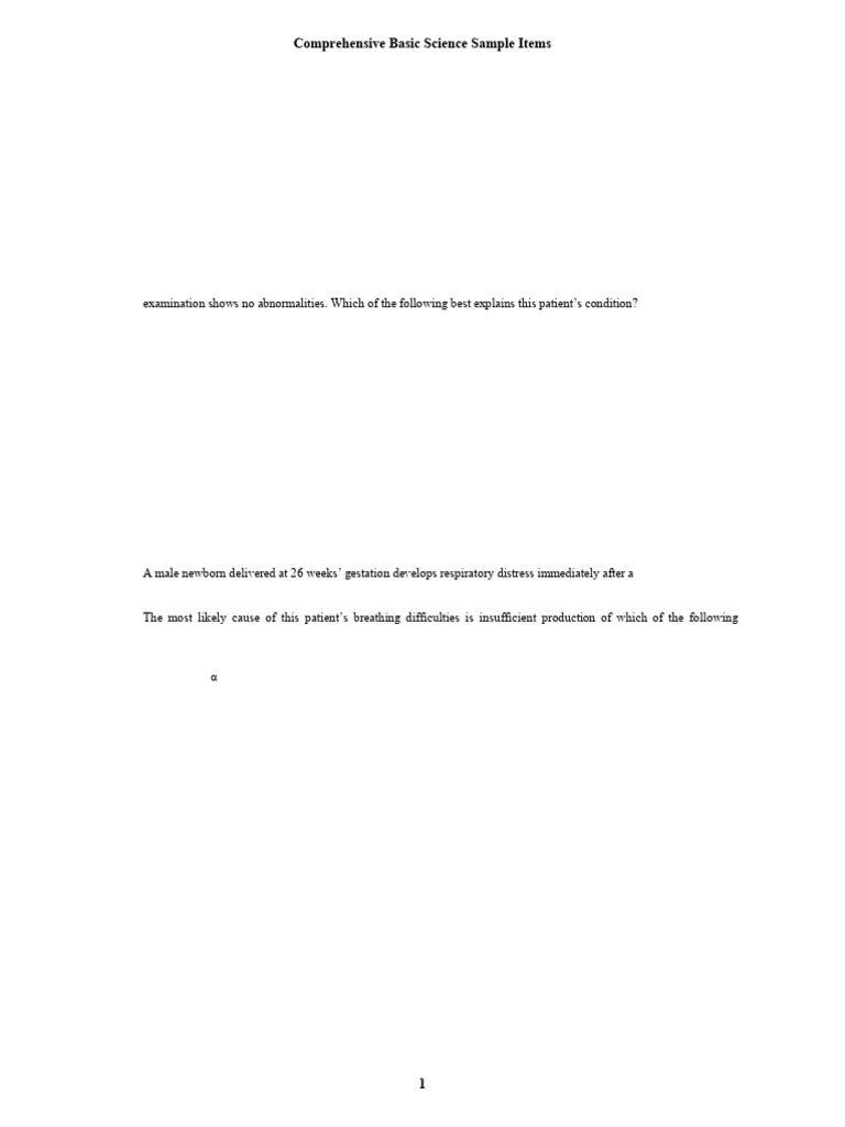 Comprehensive Basic Science Sample Items | PDF