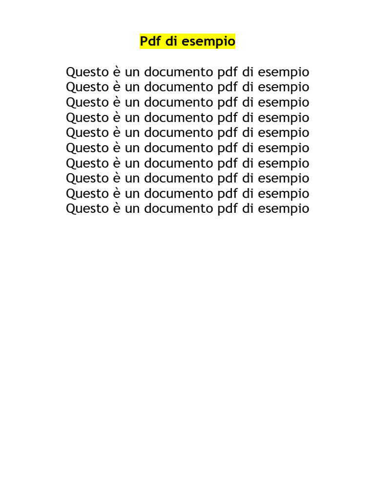 Documento Di Esempio | PDF