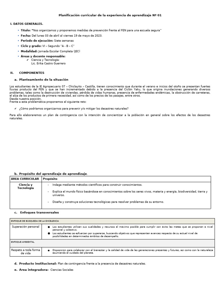 Eda 01 - 2do Sec | PDF