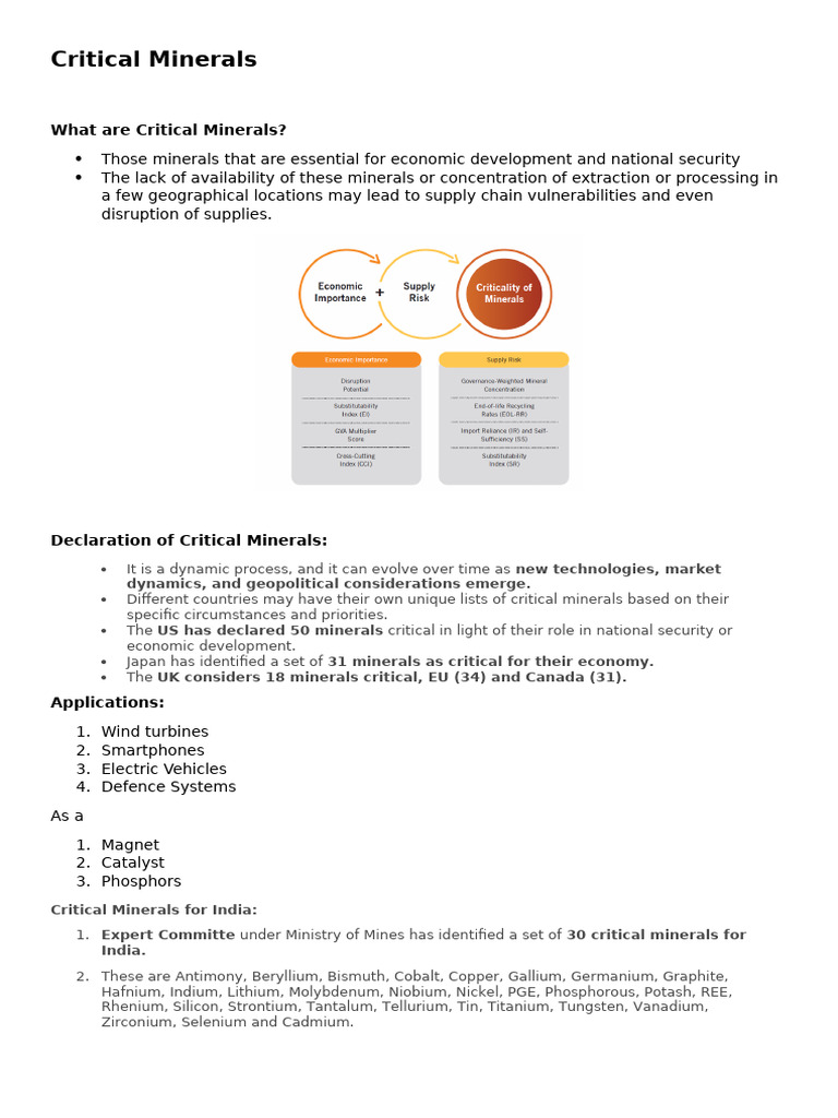 Critical Minerals | PDF