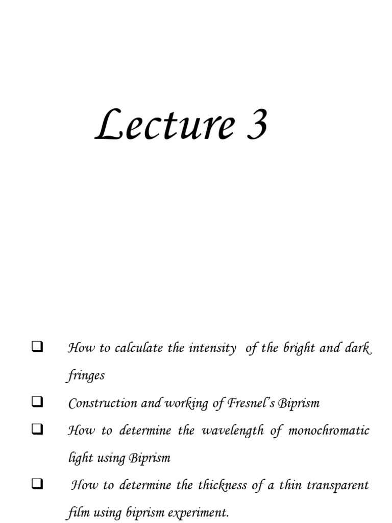 Lecture 3 - Interference | PDF