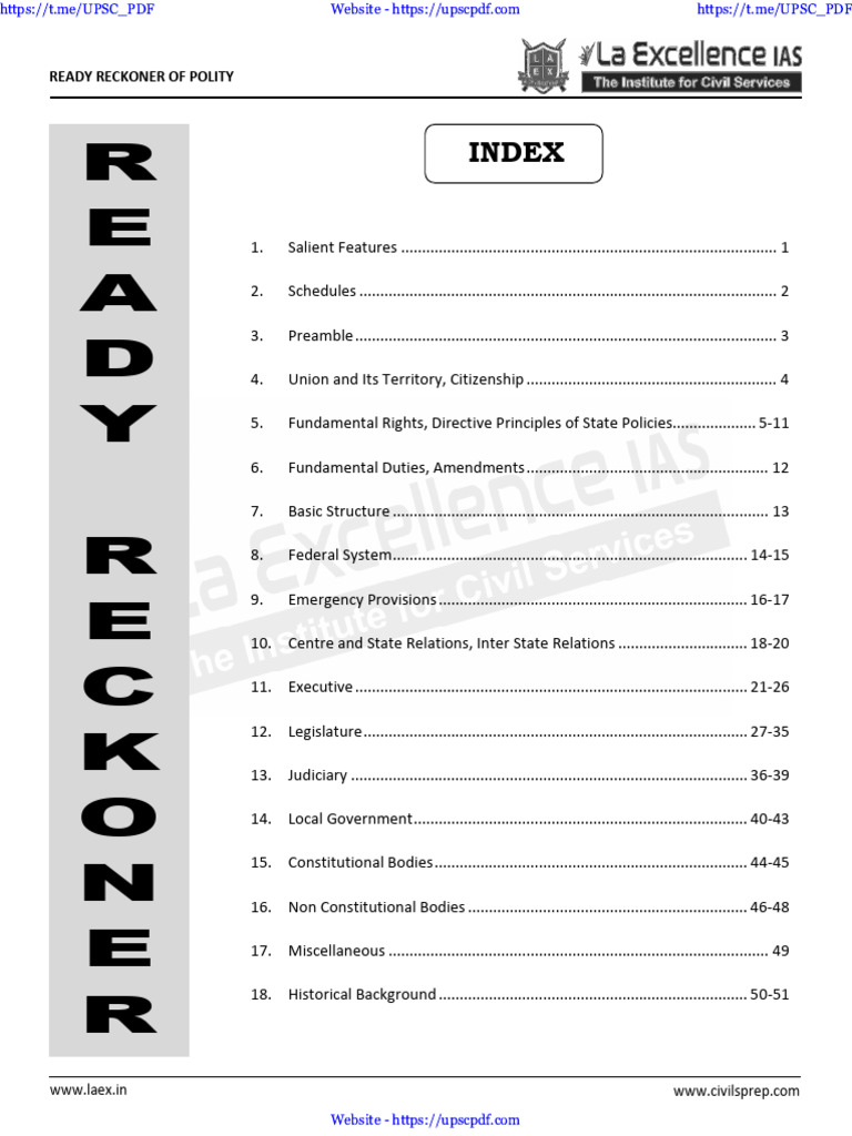 Polity Ready Reckoner 2019 | PDF