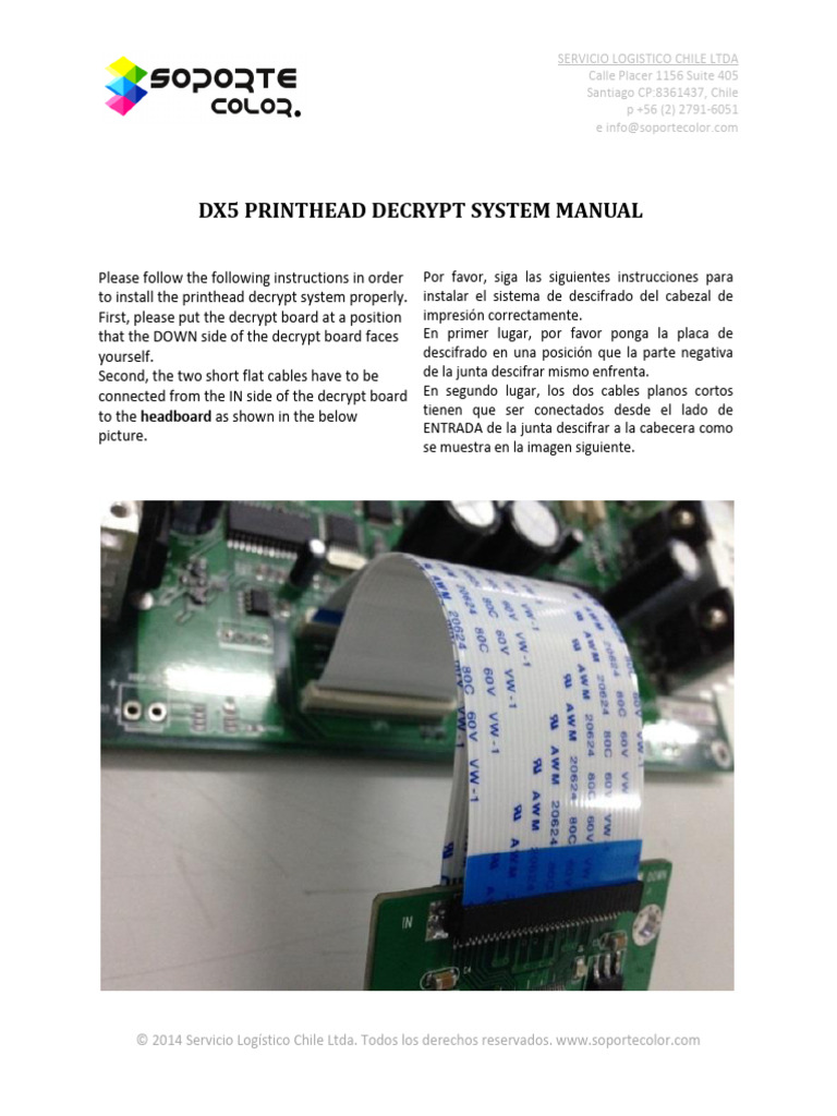 DX5 Printhead Decrypt System Manual | PDF