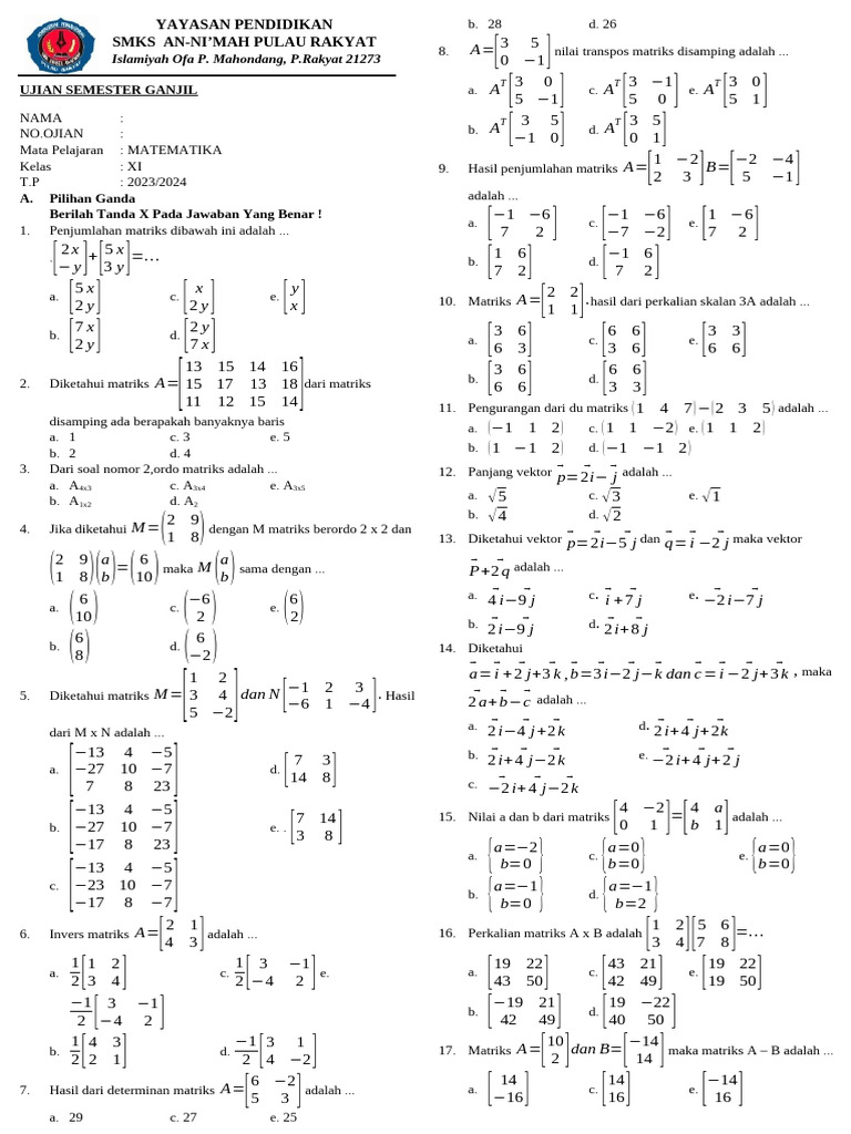 Semester Ganjil 2023-2024 | PDF