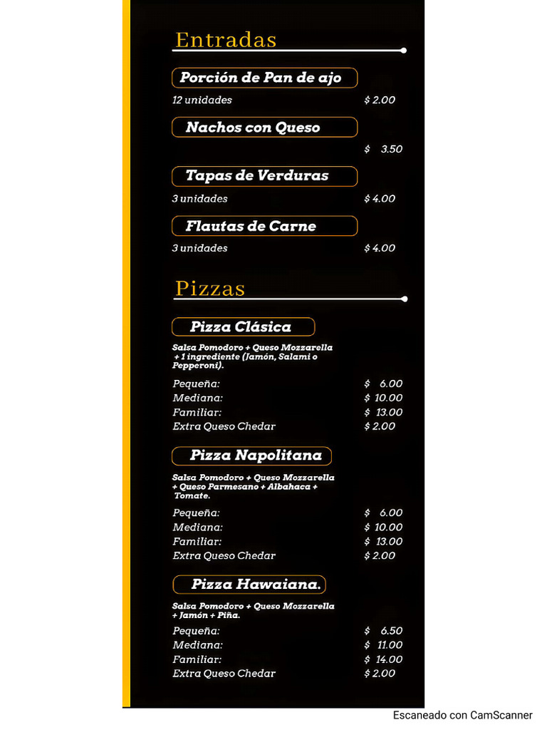 Menú Pizza Joro's.. | PDF