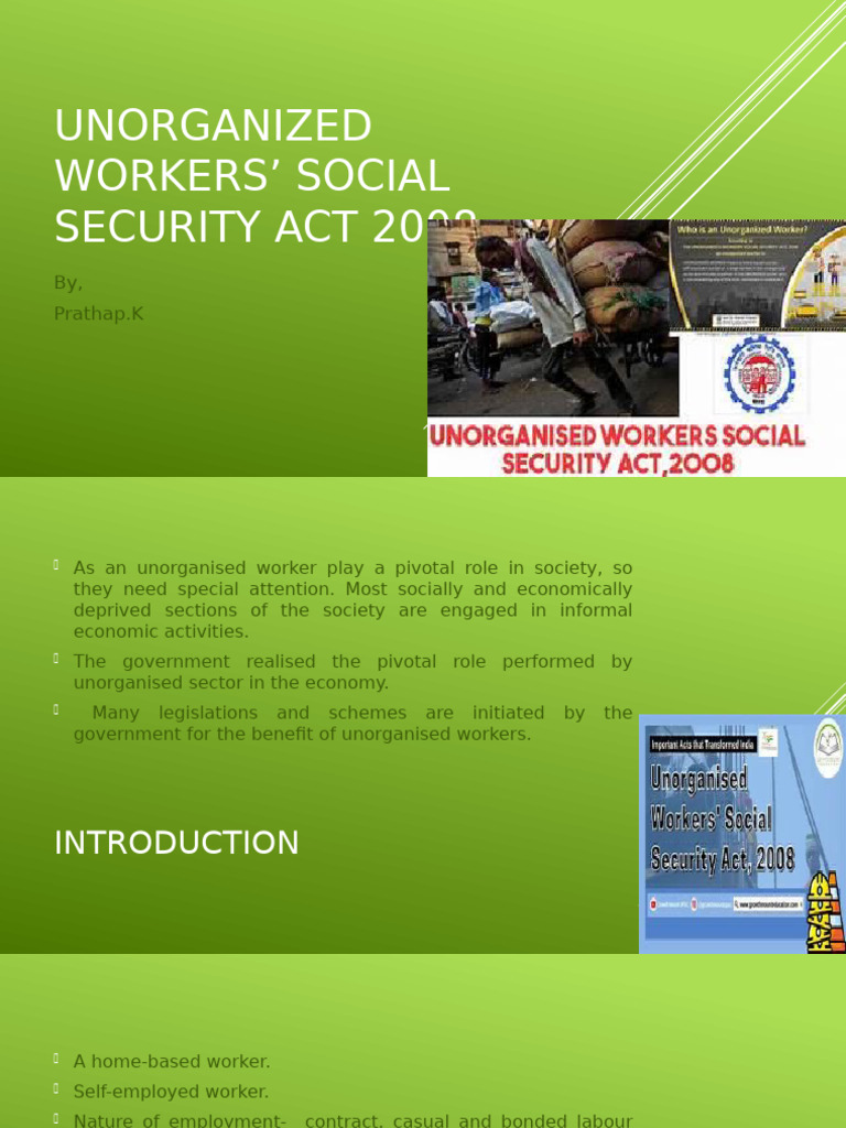 Unorganised Workers - 2008 | PDF