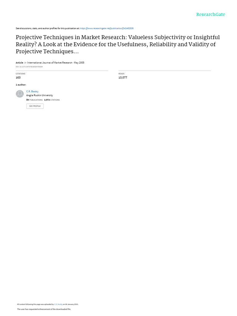 Projective Techniques in Market Research Valueless | PDF
