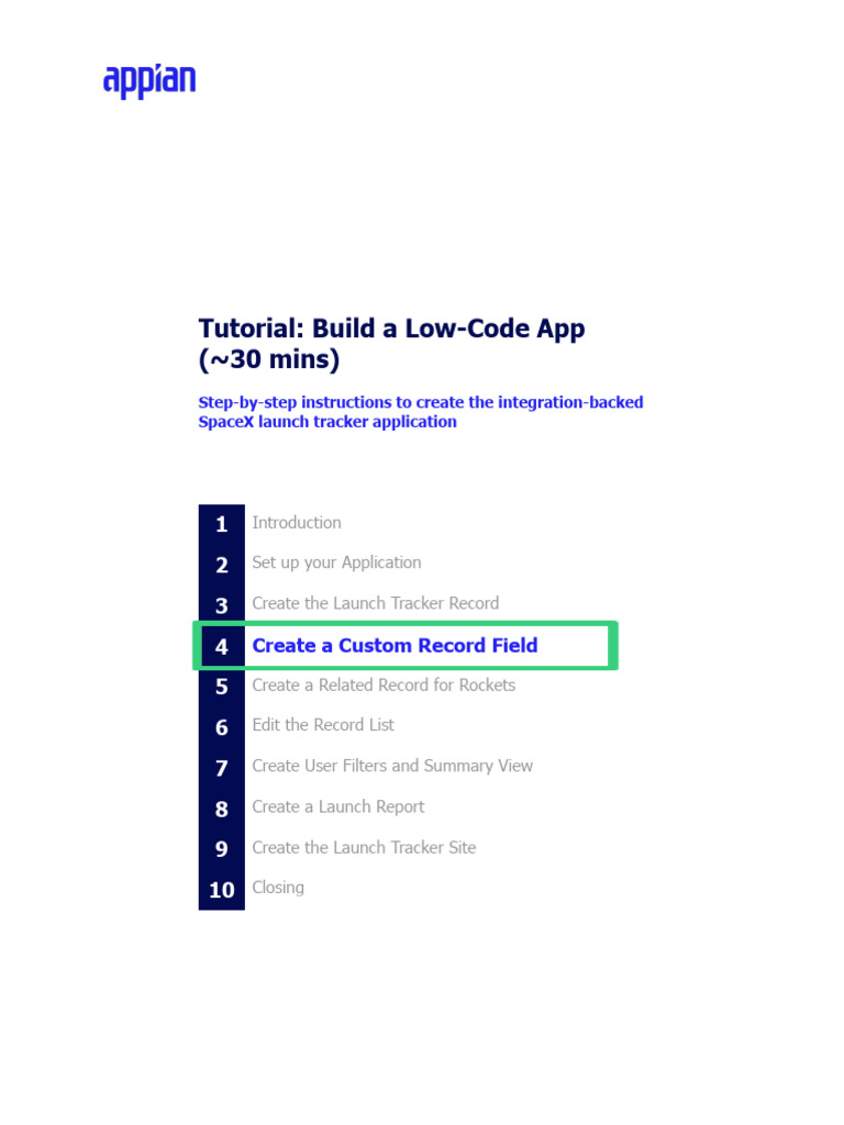Create A Custom Record Field - 22.3 SpaceX Tracker Course | PDF