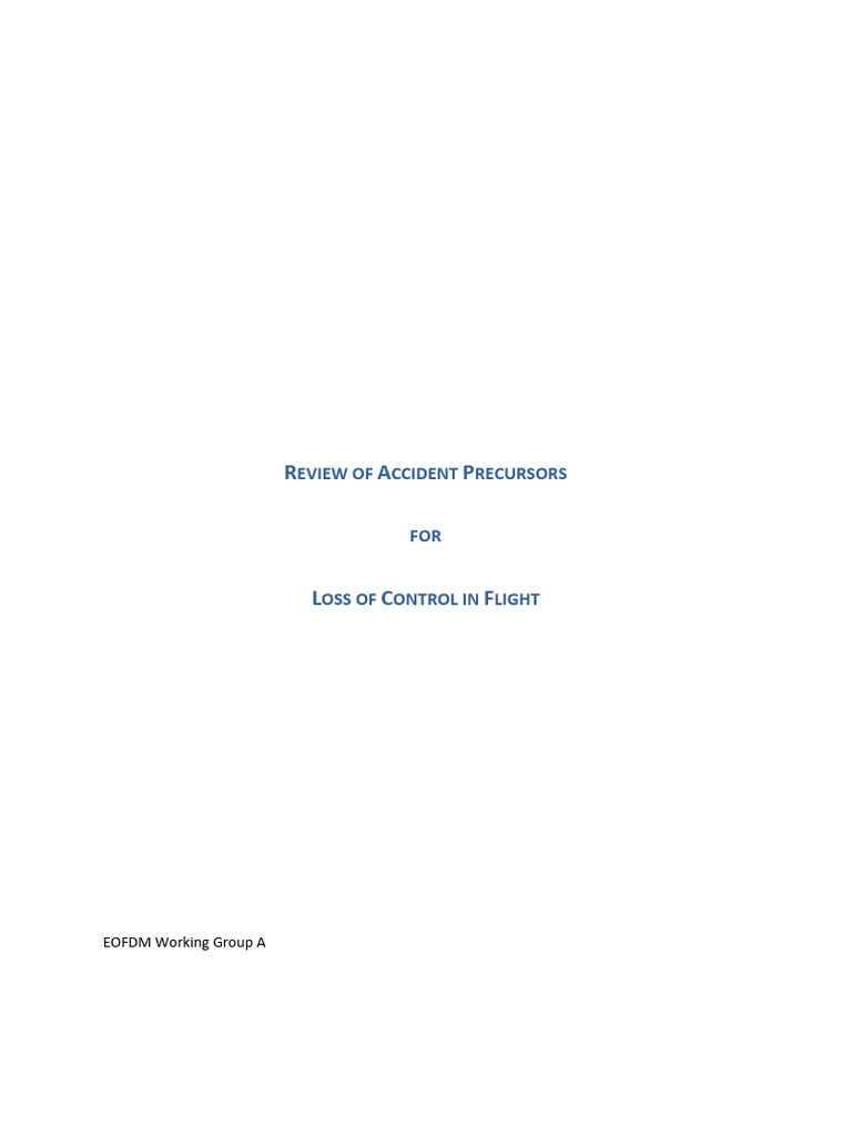 Loss of Control Accident Precursors | PDF | Aircraft | Business