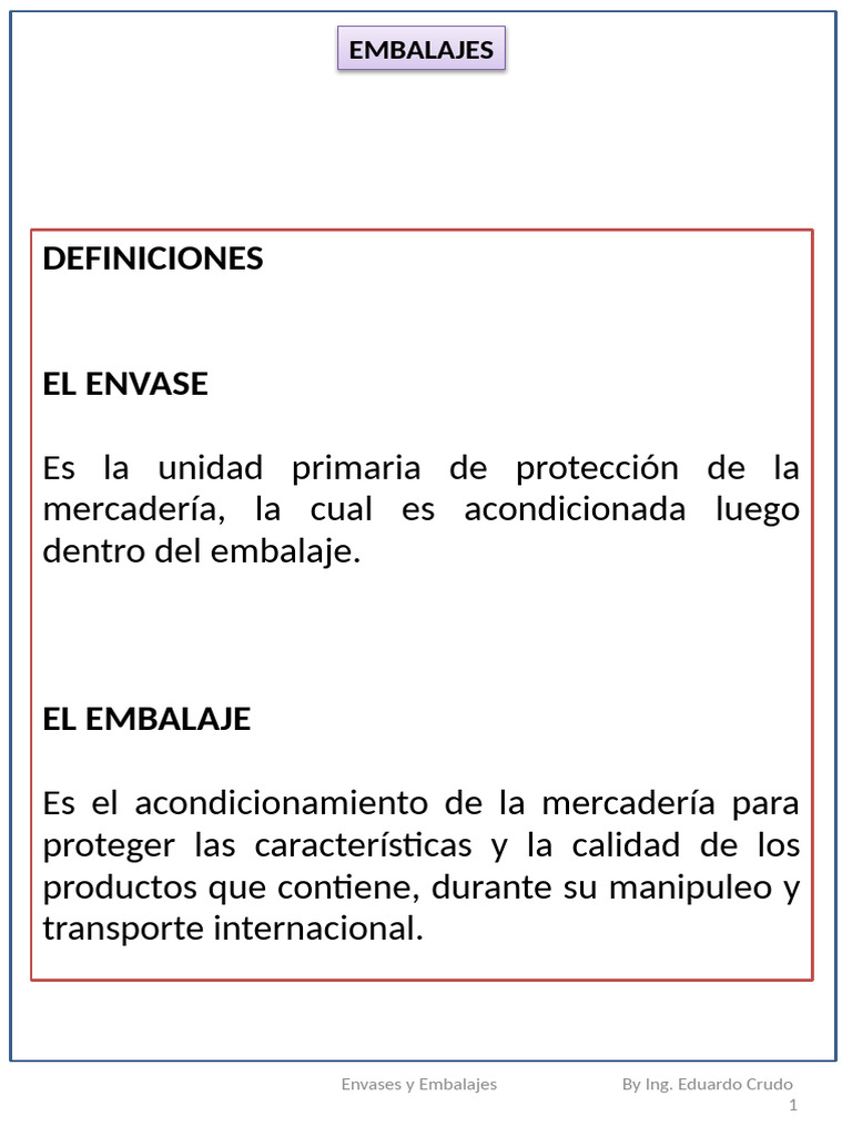 Envases_Clase09_EMBALAJES | PDF