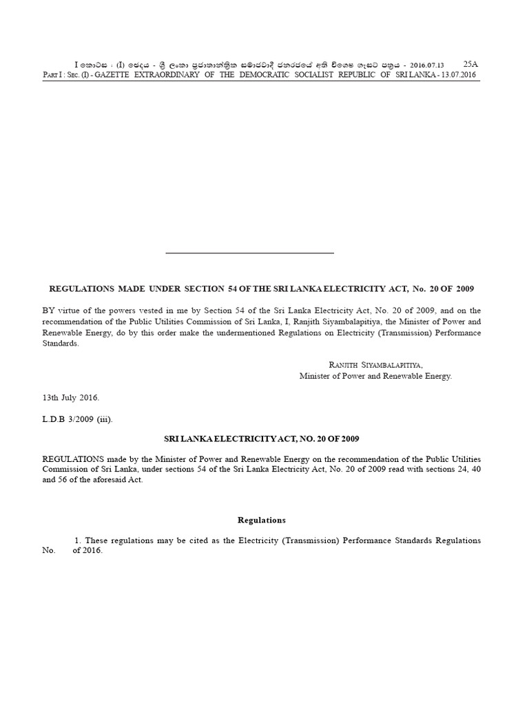 Electricity-Transmission-Performance-Standards-Regulations | PDF Electricity-Transmission-Performance-Standards-Regulations | PDF
