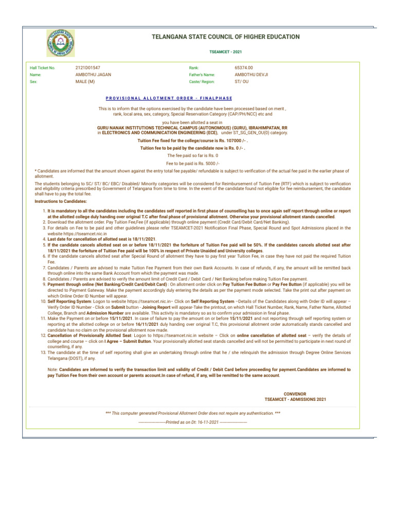 Allotment Order | PDF