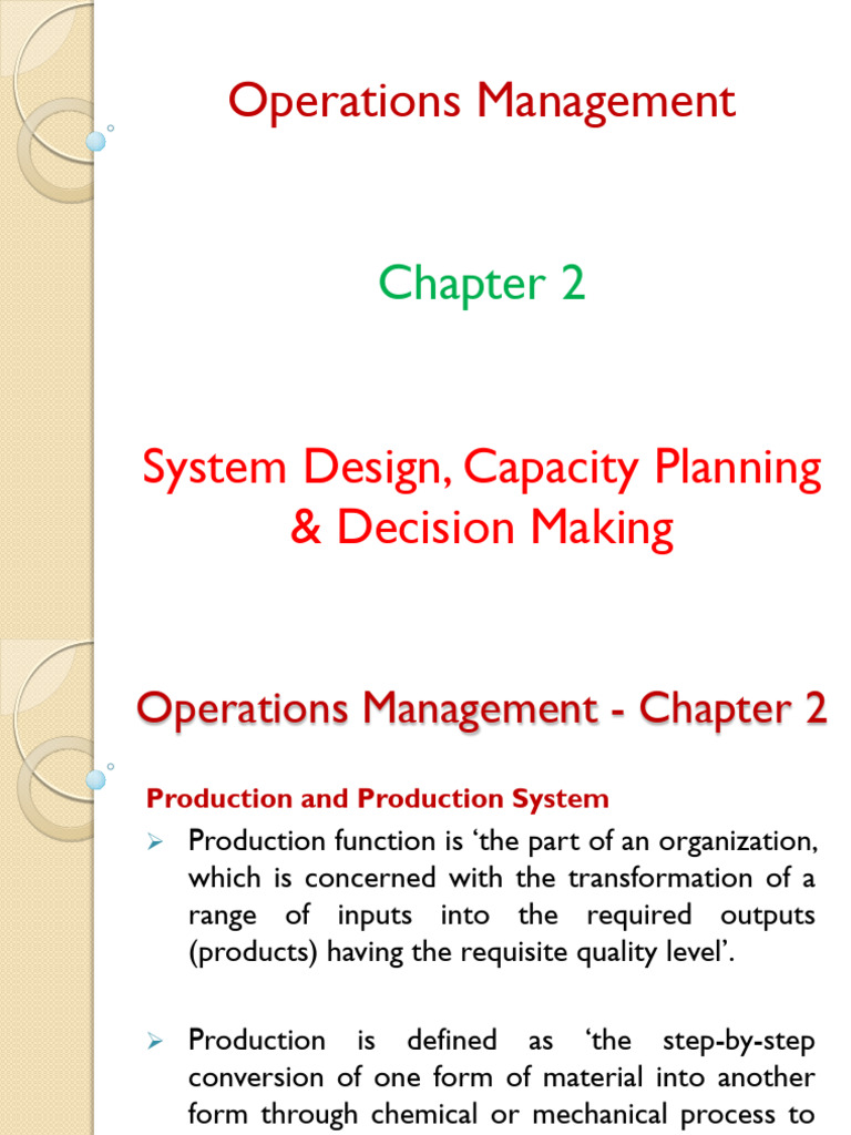 System Design Capacity Planning - Decision Making | PDF | Operations ...