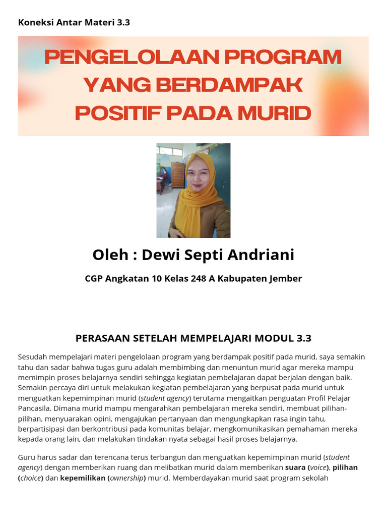 Koneksi Antar Materi 3.3 - Dewi | PDF