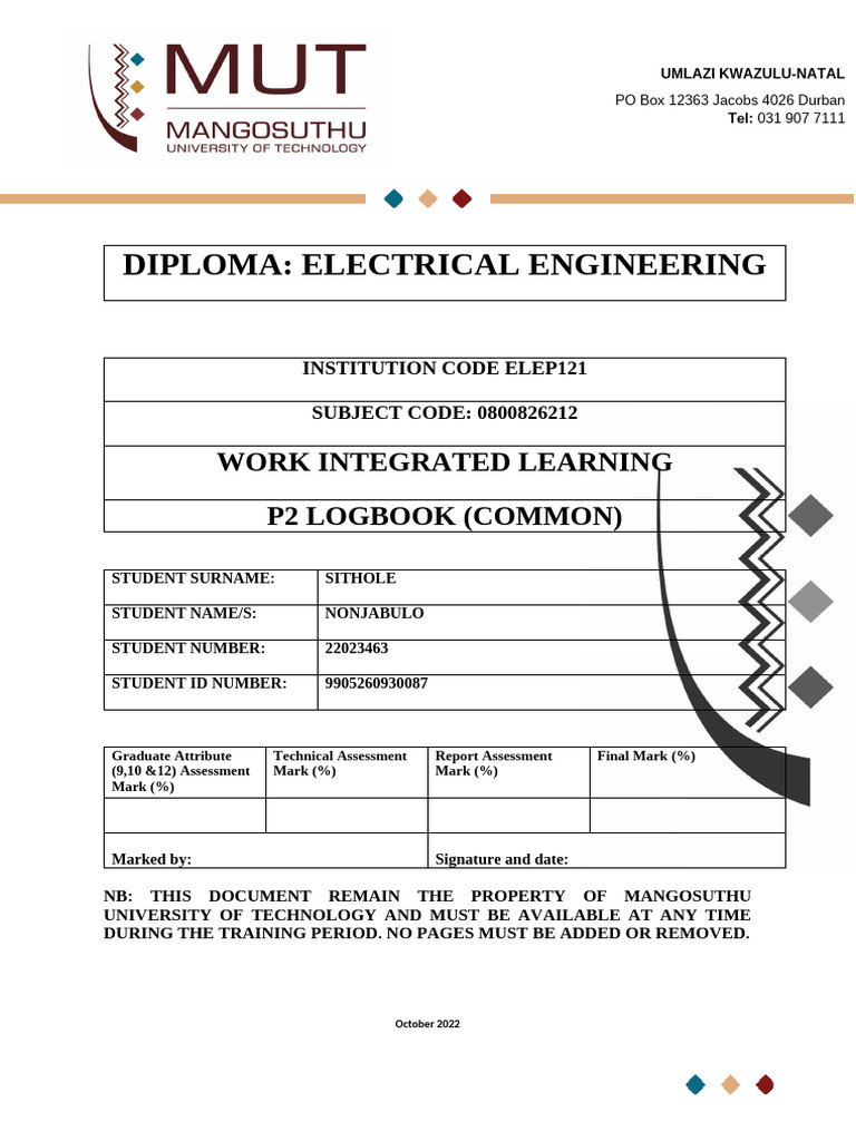2022 p2 Logbook With Ga9!10!12 Final-1 | PDF