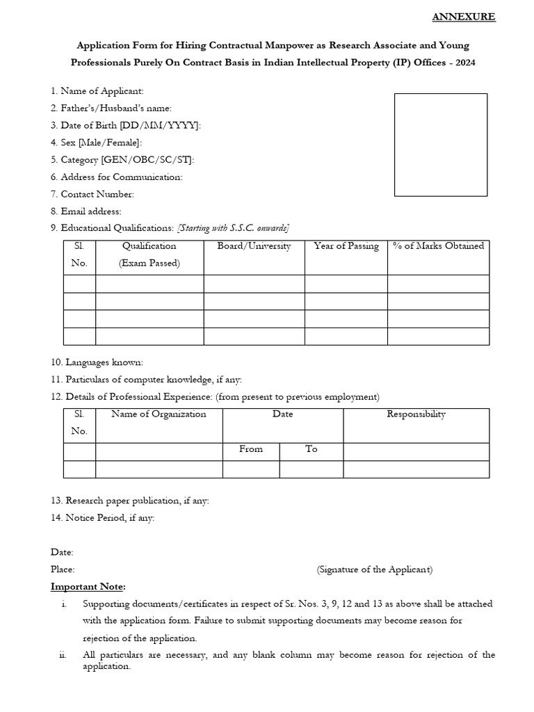Application - Form 96 | PDF