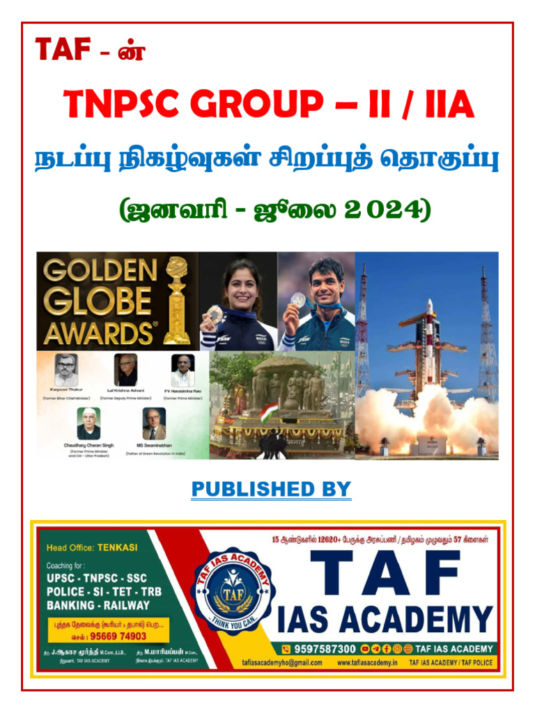 Taf Current Affairs (Jan - July 2024) (1) | PDF