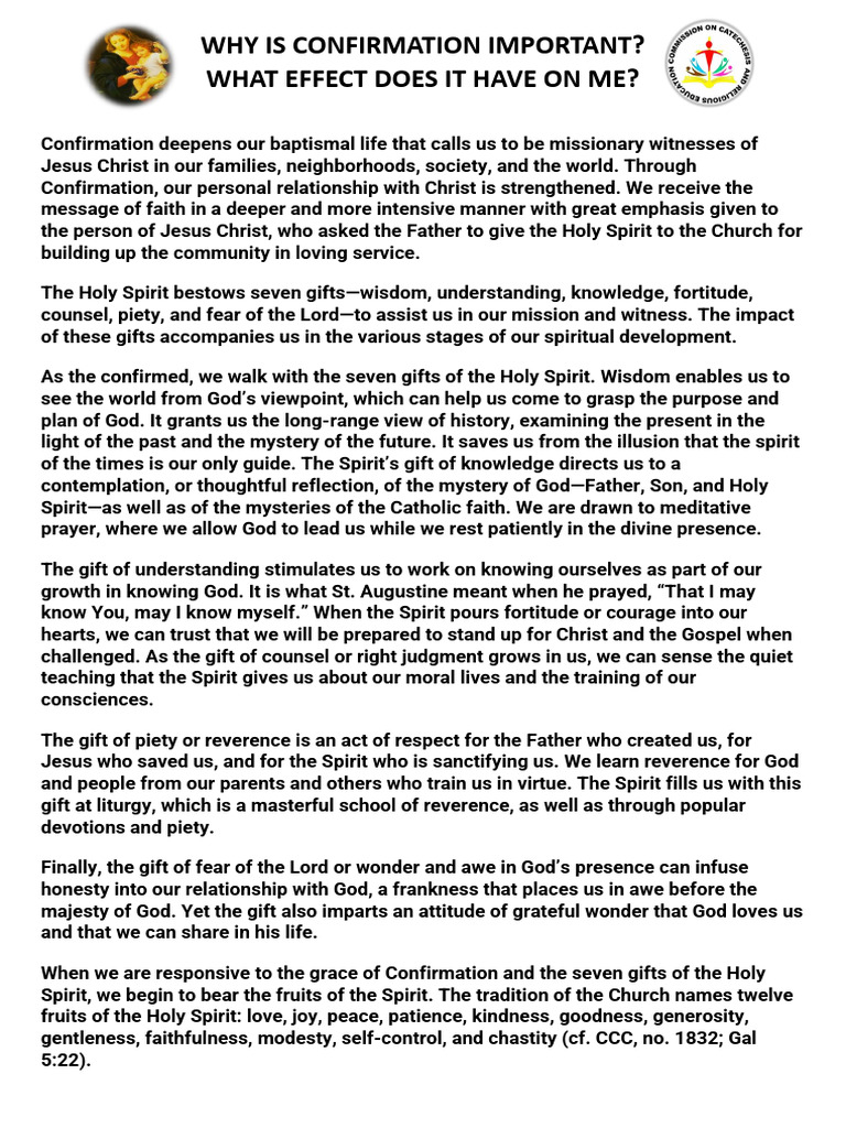 Significance of Confirmation in Faith | PDF | Systematic Theology ...