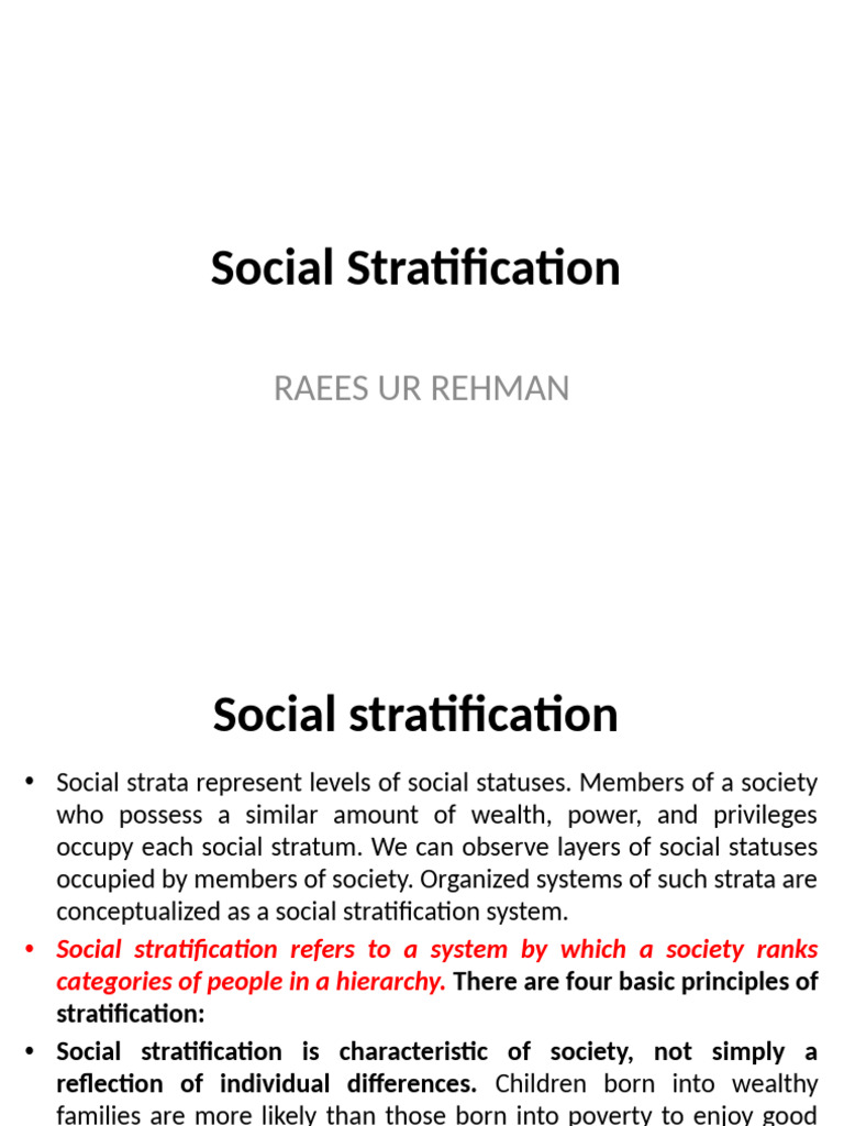 social stratification | PDF