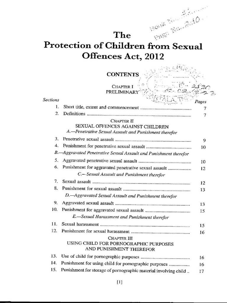 Protection of Children From Sexual Offences Act, 2012 | PDF