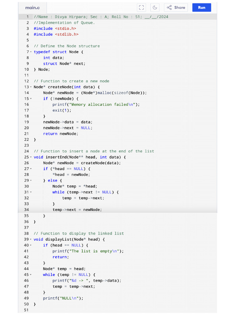 DSA Practical 5 Single Linked List | PDF