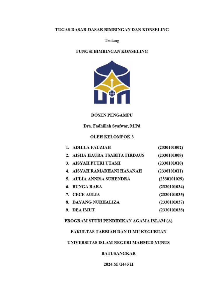 TUGAS BK Kelompok. 3 | PDF