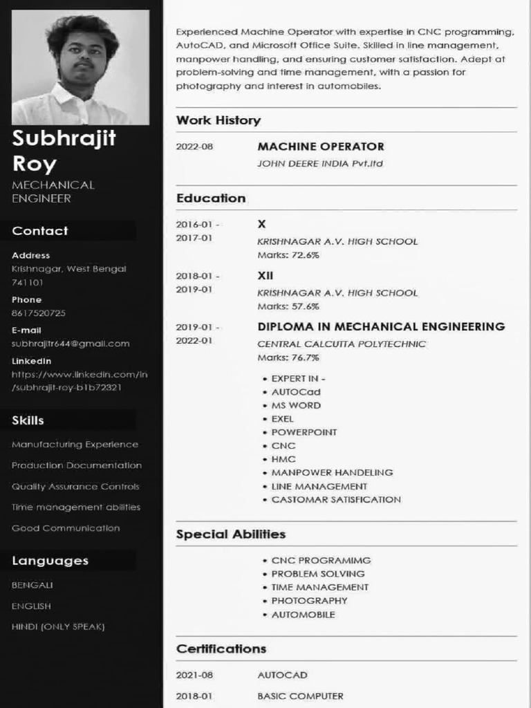 Subhrajit - Roy - CV - 2024 - Apr | PDF