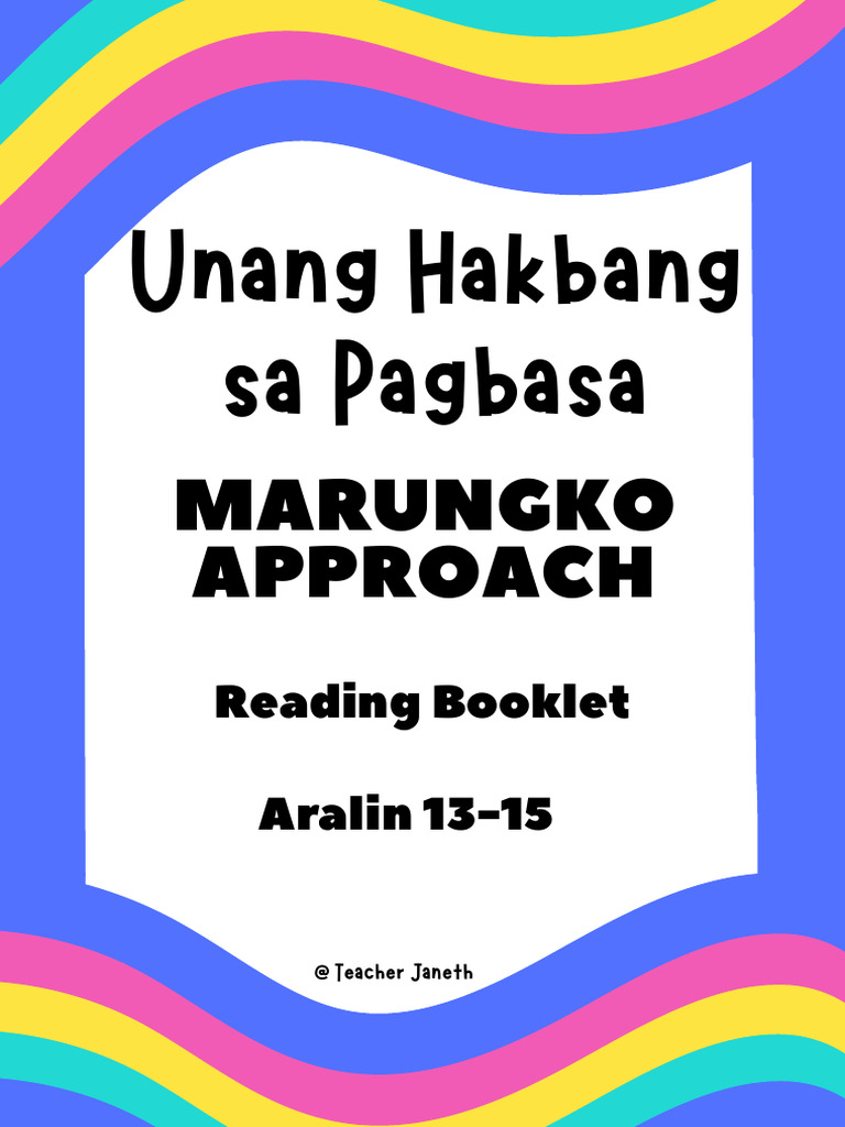 Aralin 13 15 Marungko Approach | PDF