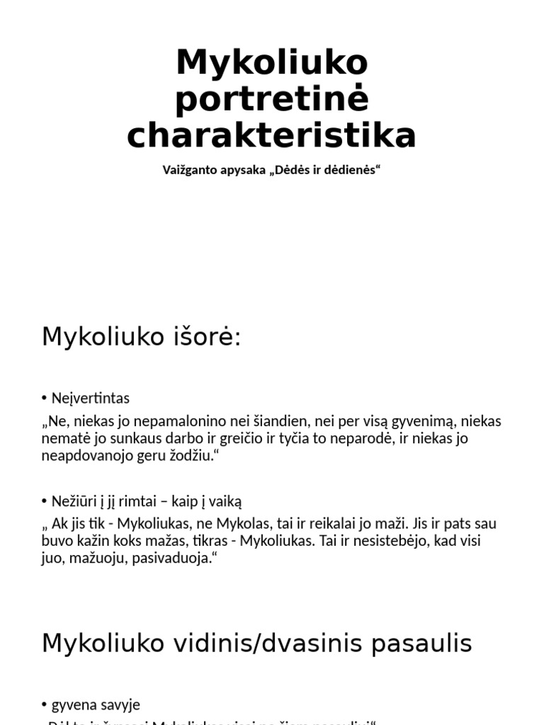 Mykoliuko Portretinė Charakteristika | PDF Mykoliuko Portretinė Charakteristika | PDF