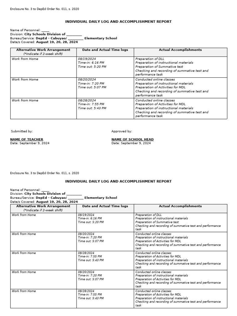 Accomplishment Report | PDF