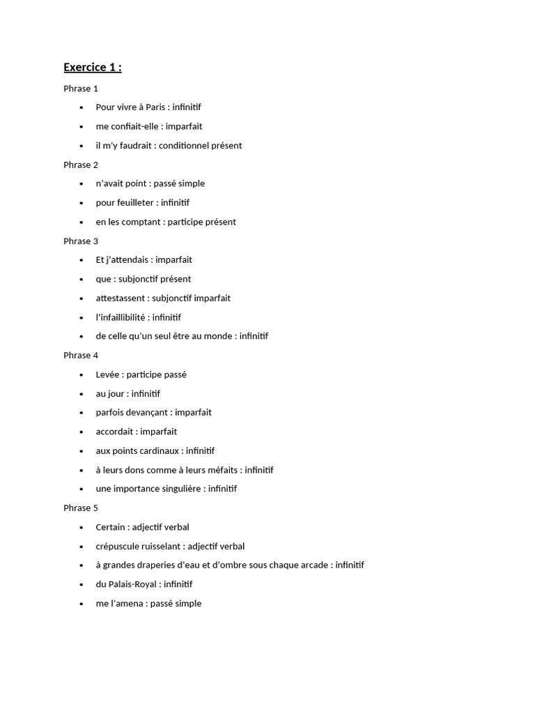Français Exercices Pdf