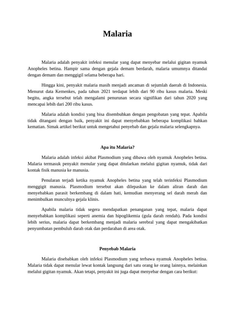 MALARIA | PDF