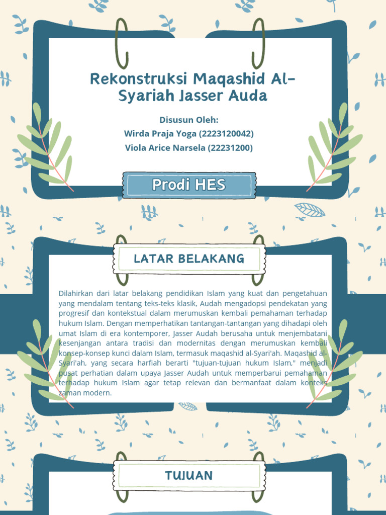Rekonstruksi Maqashid Al-Syariah Jasser Auda | PDF