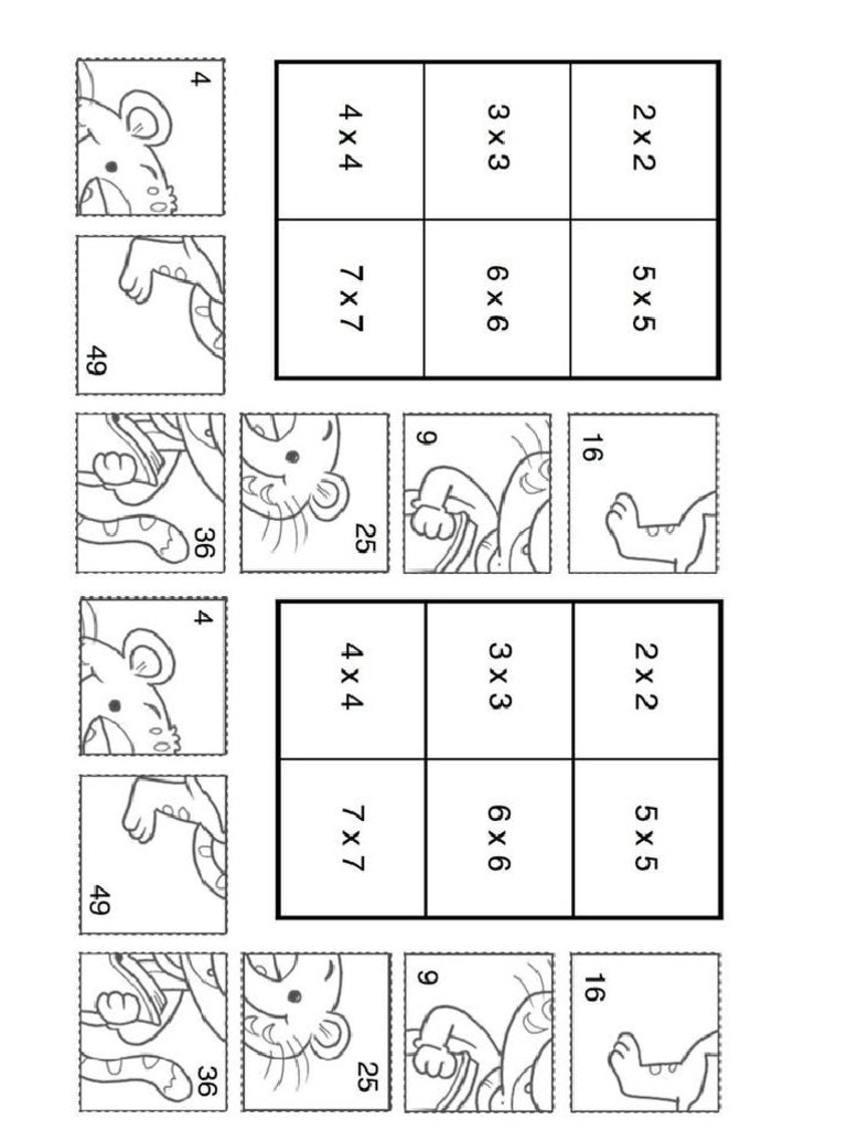 Rompecabezas de Las Tablas de Multiplicar | PDF