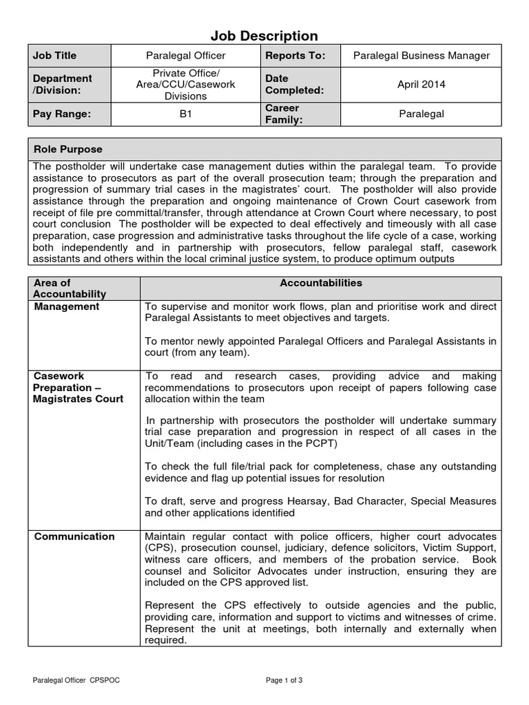 Job Description: Job Title Reports To: Department /division: Date ...