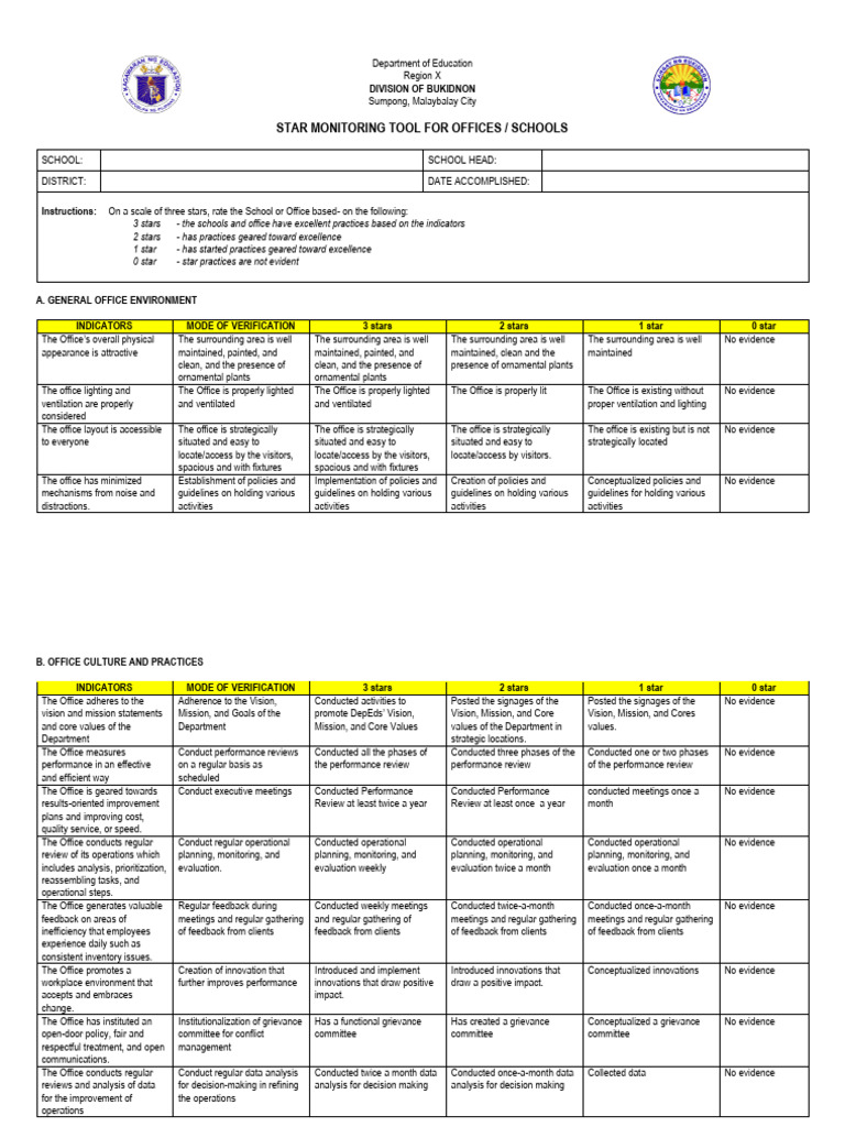 Star Monitoring Tool for Schools | PDF | Cooperative | Evaluation