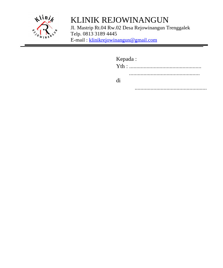 Kop Amplop Klinik Kecil | PDF