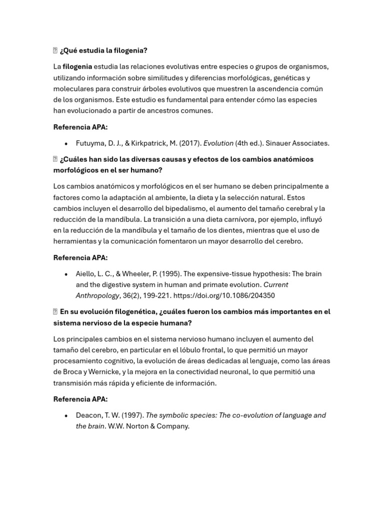 Qué Estudia La Filogenia | PDF | Humano | Ciencia y matemáticas
