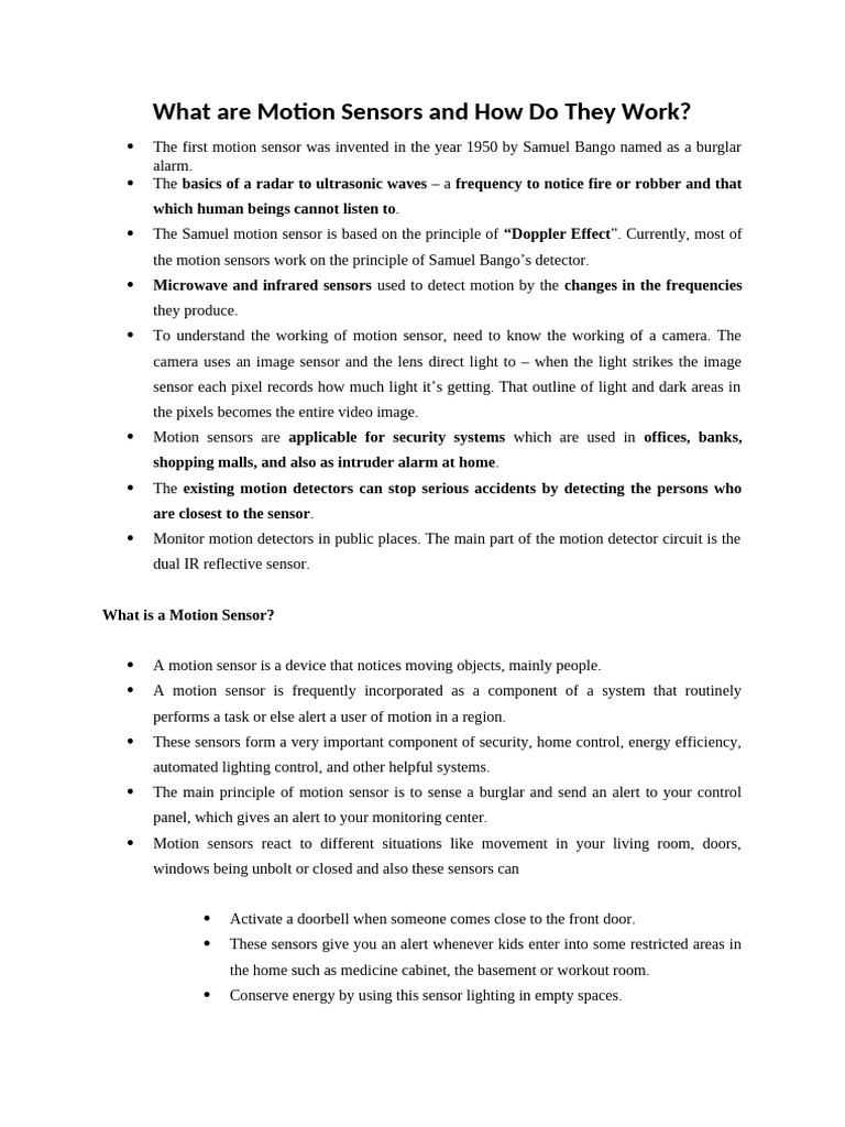 Motion Sensors | PDF