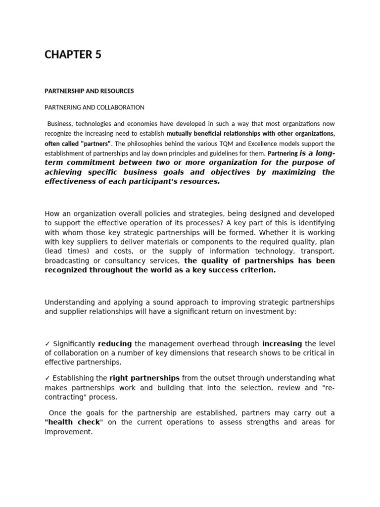Chapter 5 TQM | PDF