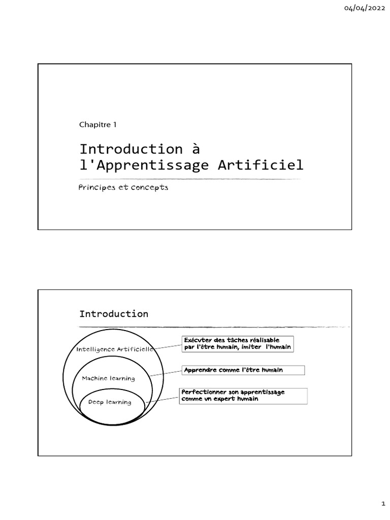 Chap1-Introduction Apprentissage Artificiel | PDF