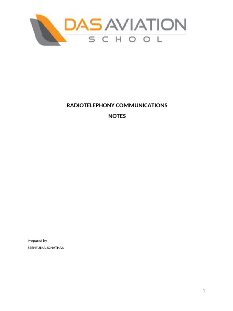 Radiotelephony NOTES | PDF