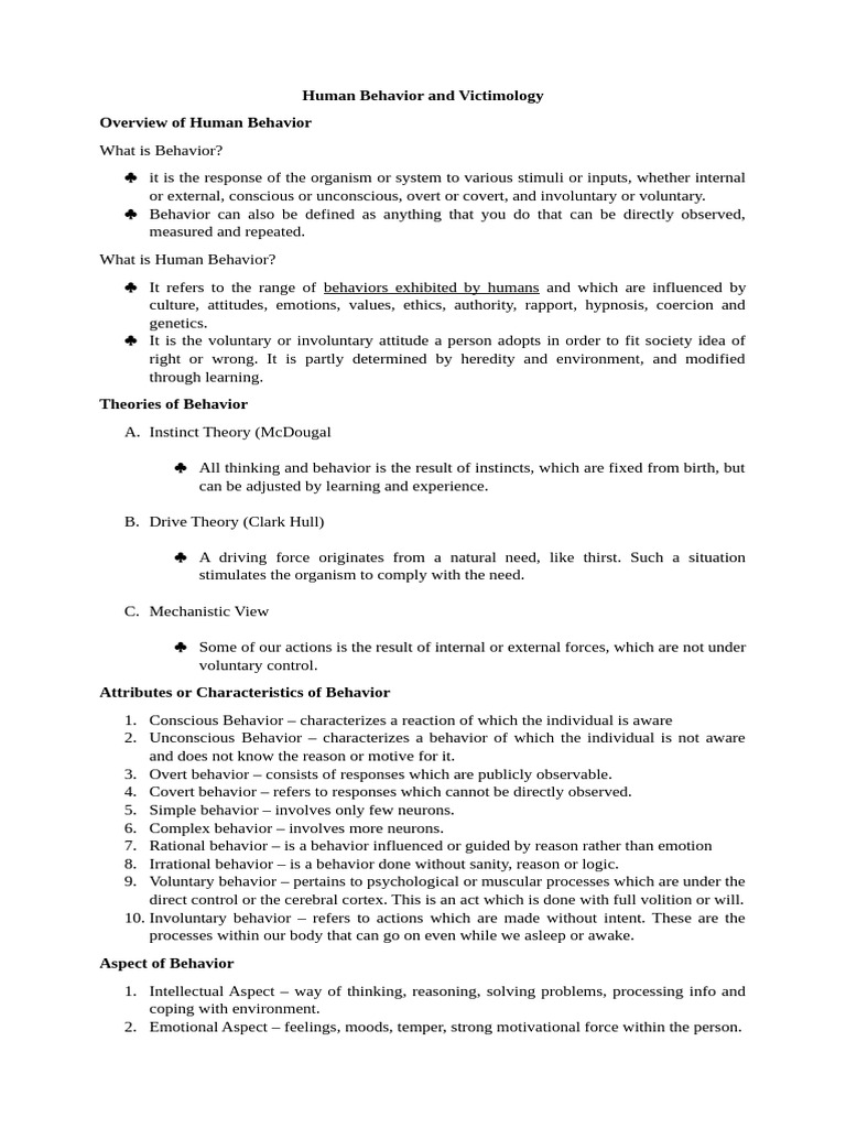 Human Behavior and Victimology | PDF