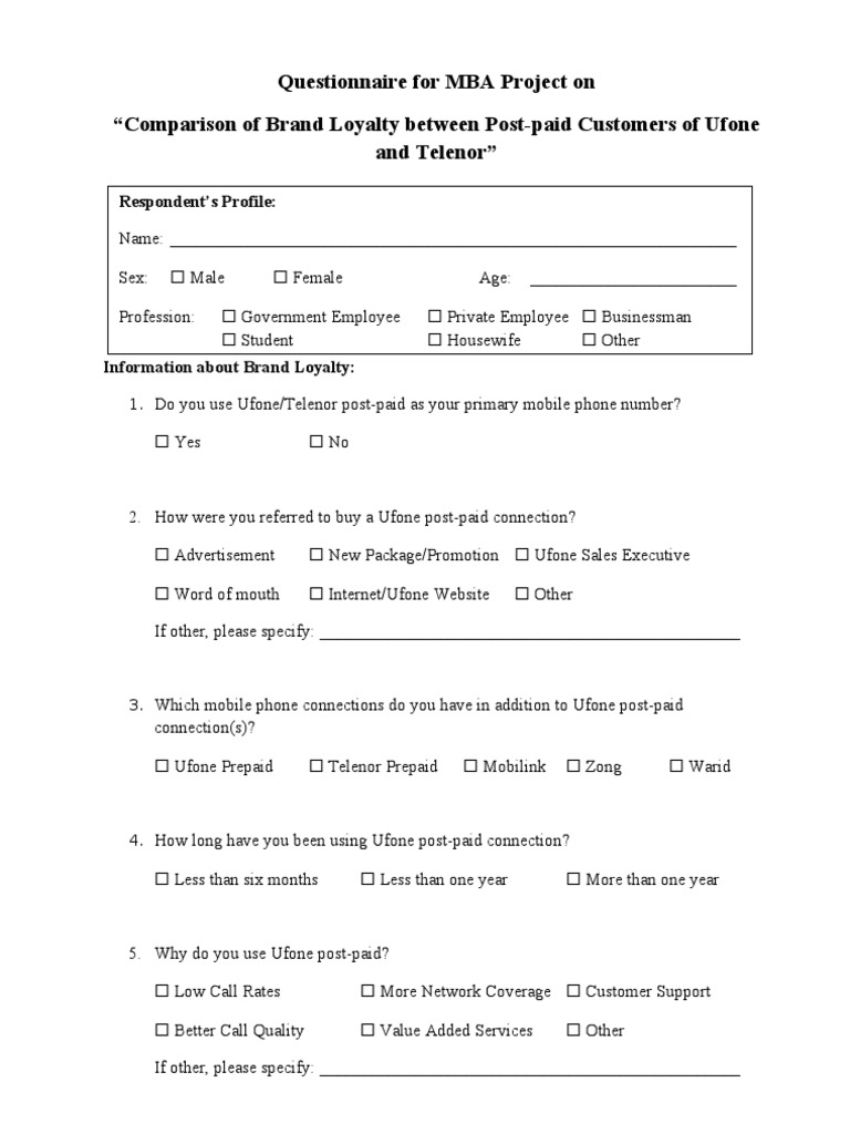 Questionnaire | PDF | Brand | Advertising