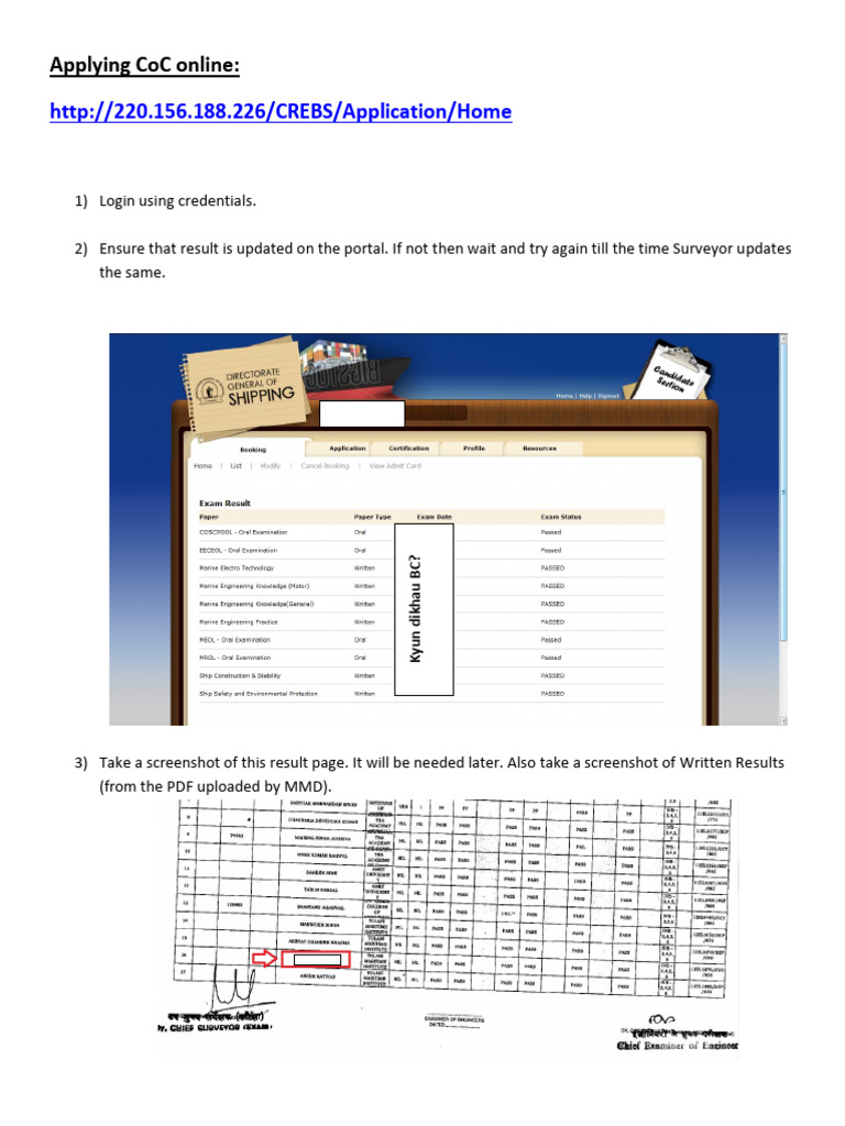 Applying CoC Online | PDF