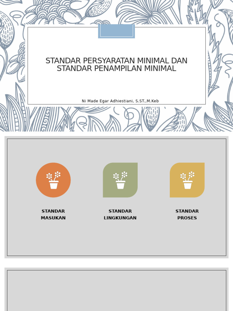 Standar Persyaratan Minimal Dan Standar Penampilan Minimal | PDF